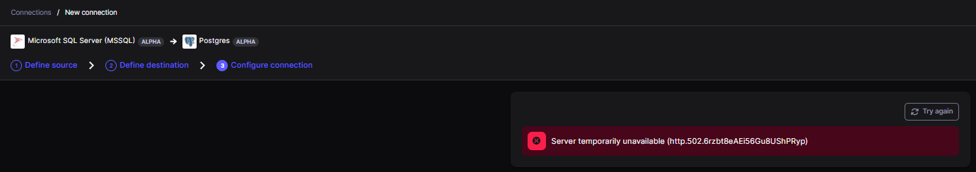Source MSSQL: No longer able to create connection between source and destination · Issue #30287 ...