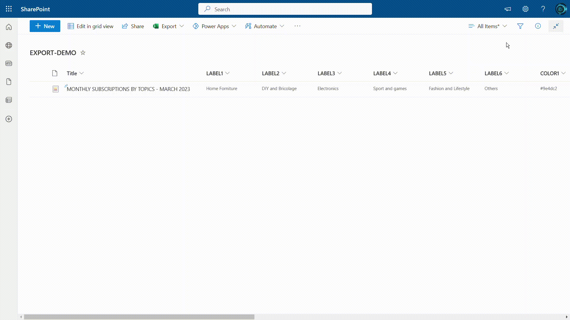 Export An Excel Table To SharePoint Gallery View Layout Not Available 
