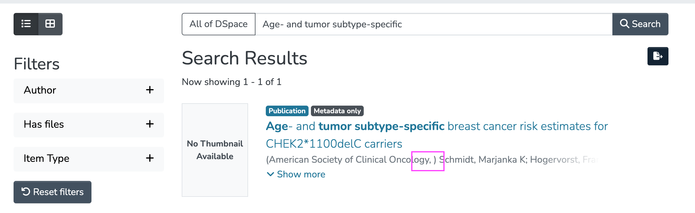 Search results item rendering: extra comma and space when publisher present but date issued ...