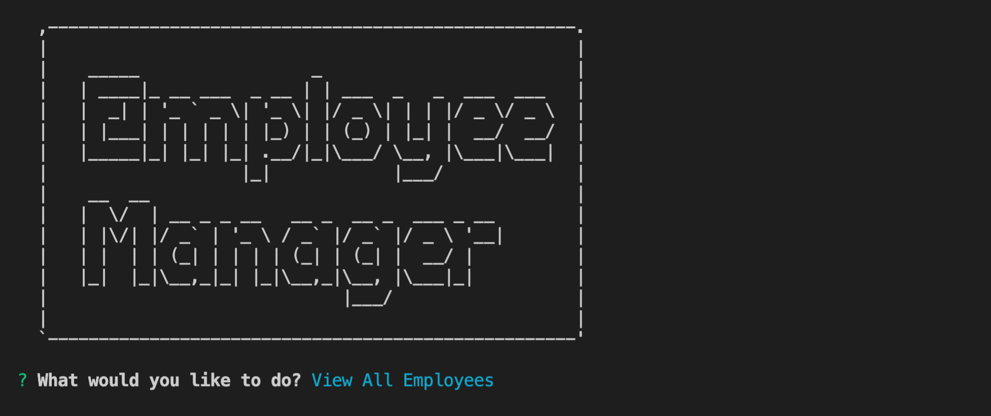 GitHub - sandycchen/Employee-Tracker