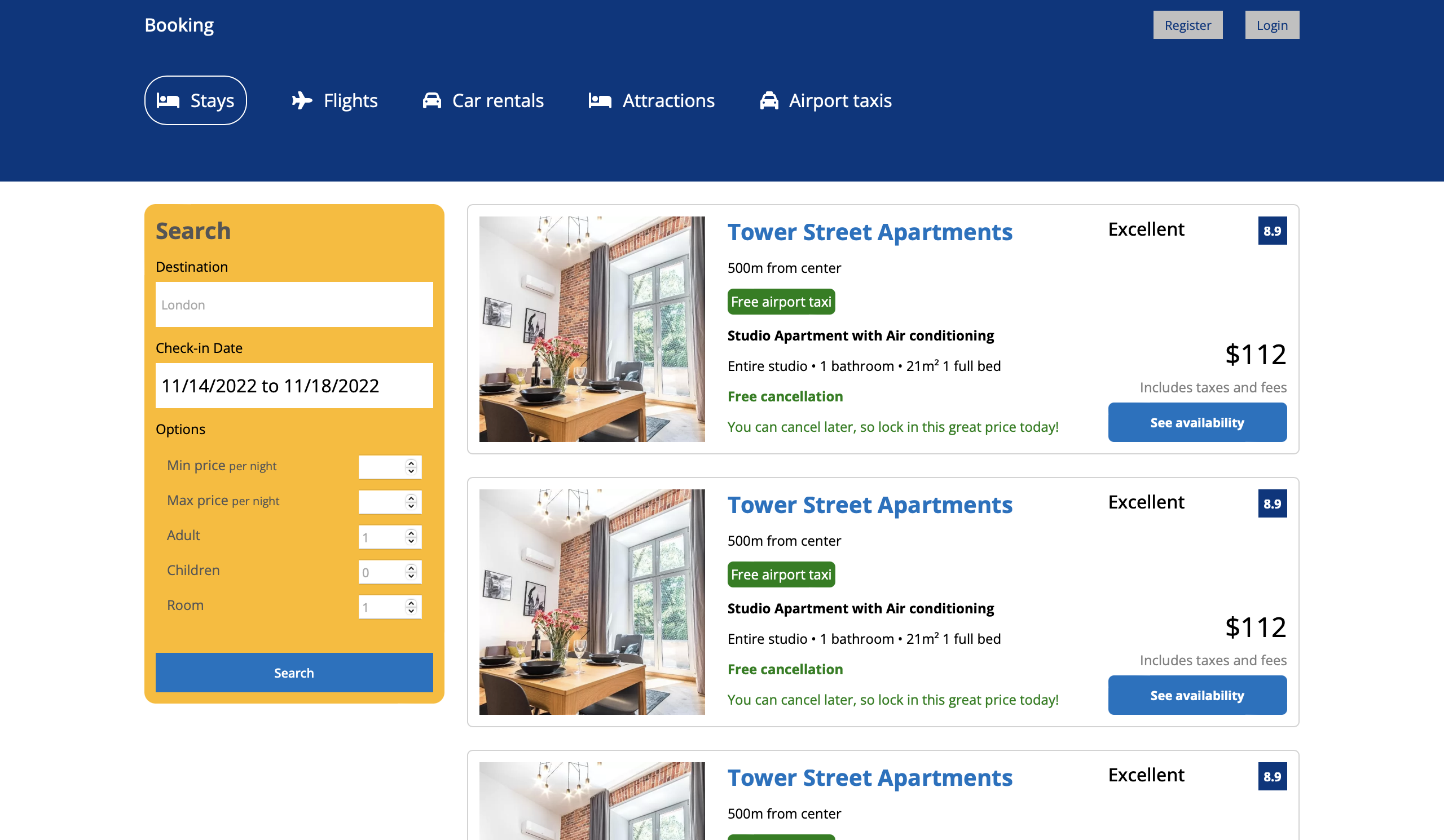 GitHub - ning905/Booking-clone