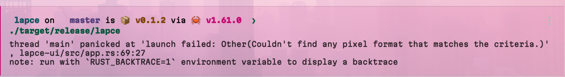 Not working in macOs 13.0 Beta (22A5266r) · Issue #650 · lapce/lapce · GitHub