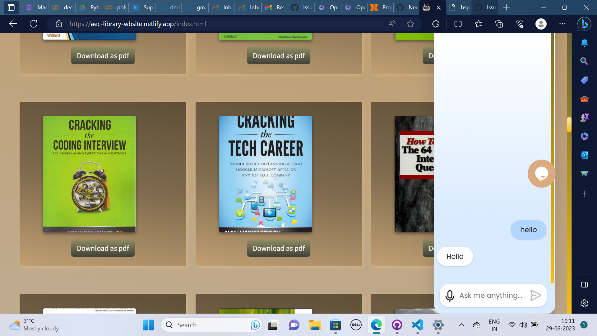 Bug Report: Chatbot covering the content behind it · Issue #1395 · SauravMukherjee44/Aec-Library ...