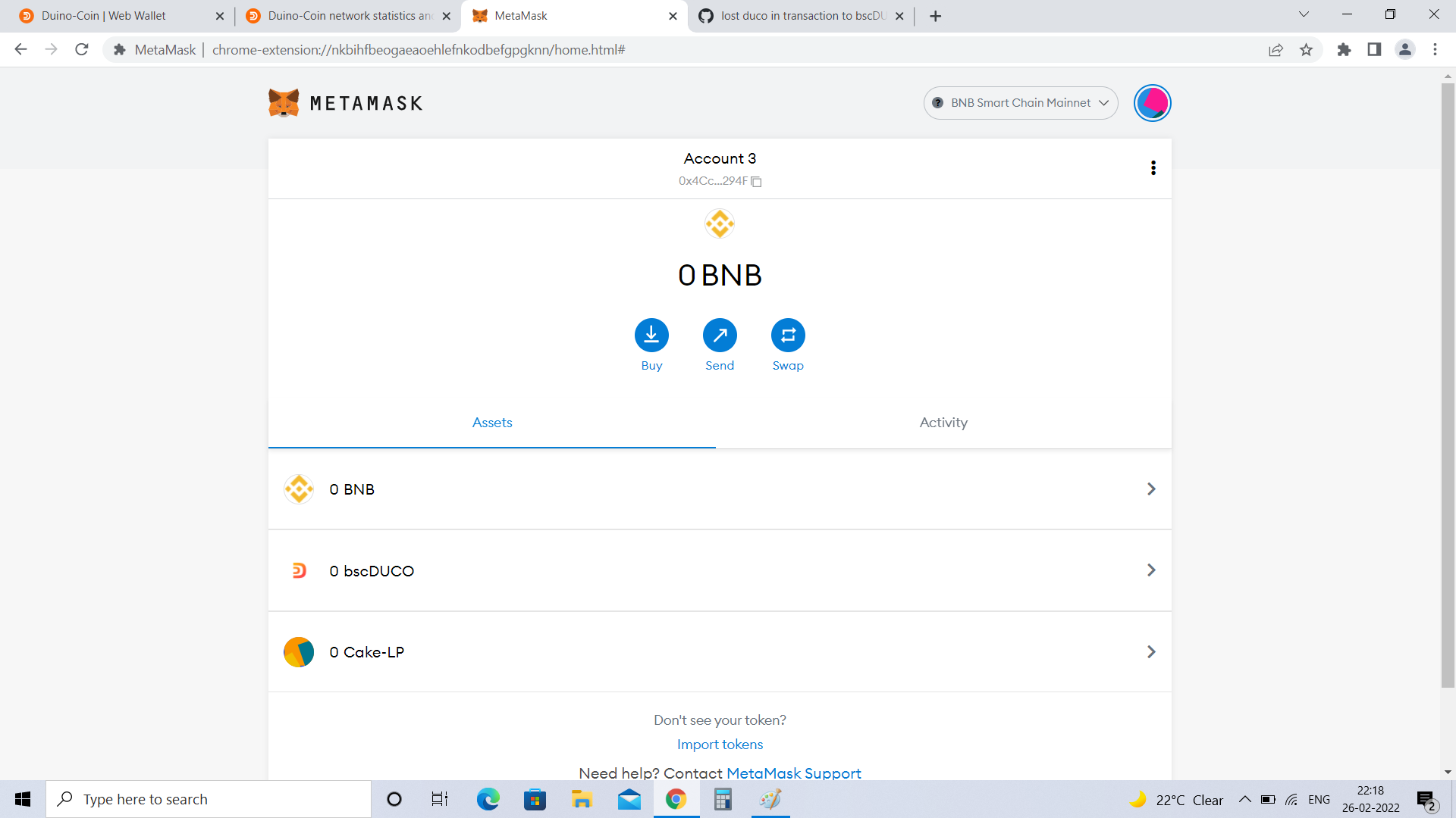 lost duco in transaction to bscDUCO(very important) · Issue #798 · revoxhere/duino-coin · GitHub