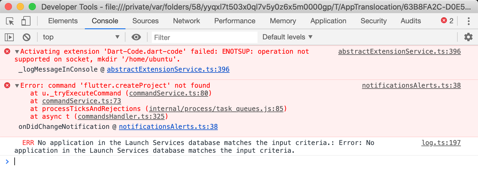 Invalid log paths (eg. copied from other platforms) may result in ...