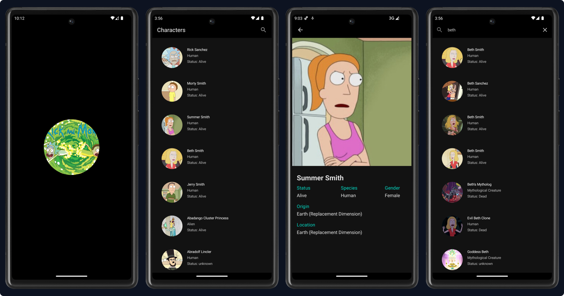 GitHub - Michael-Mensah-xii/Rick-And-Mortyverse: Rick and Morty API app for learning REST API ...