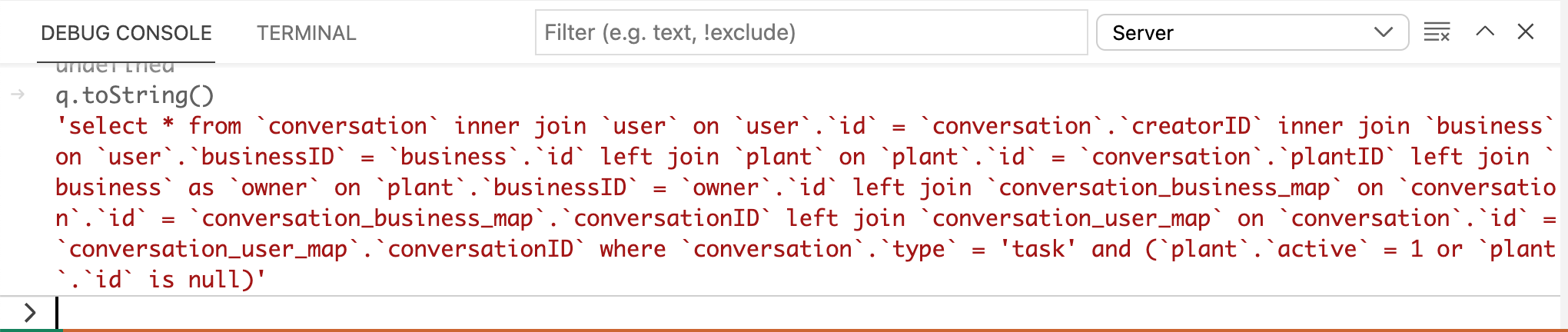 Debug Console doens't follow output when a command is entered while ...