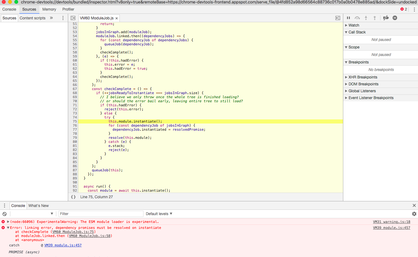 Crashes When Starting An Application Using Es6 Modules · Issue 165 2354