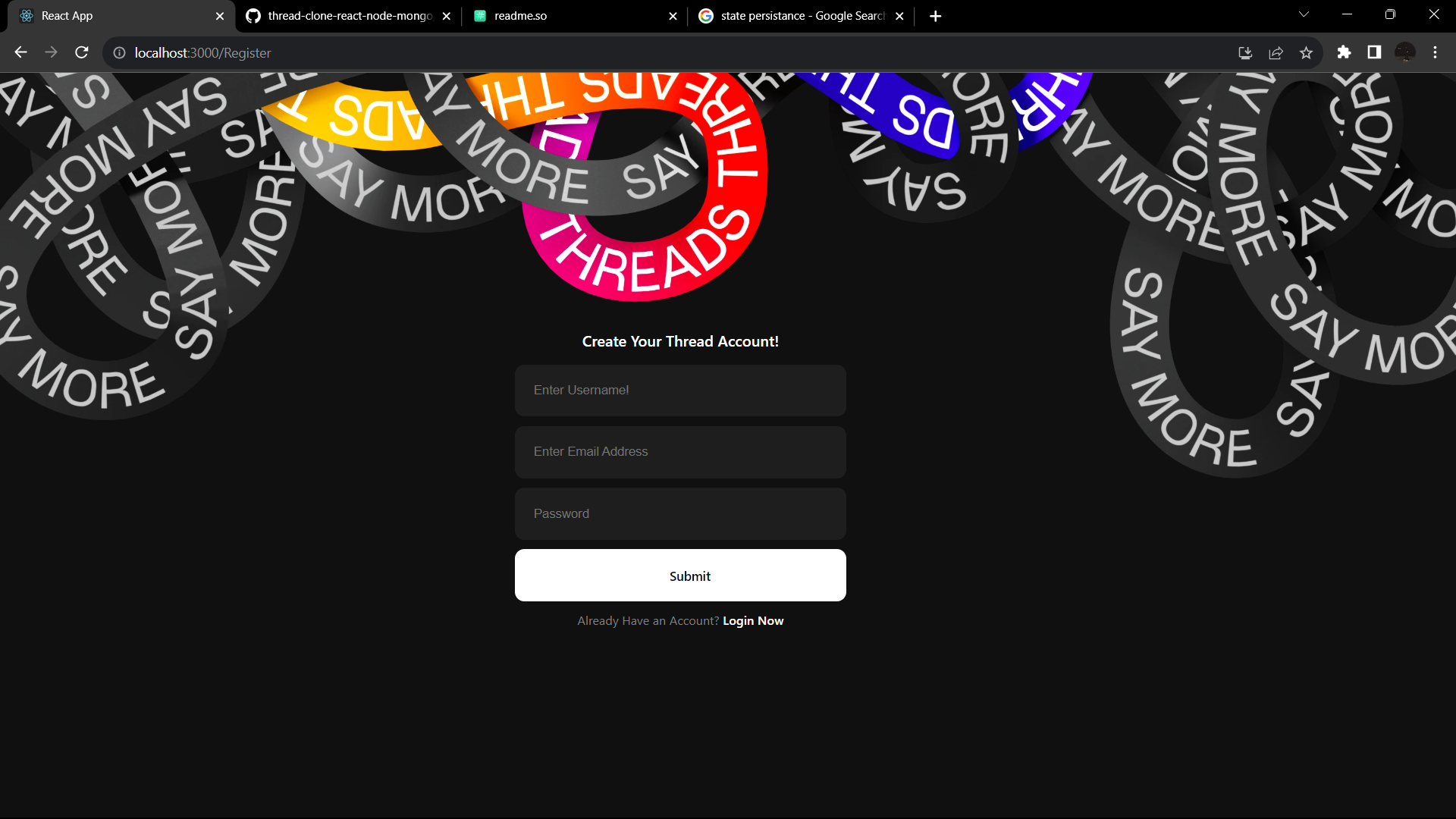 Github Voiiddxxthread Web App React Node Thread App Built By Using React And Node 9466