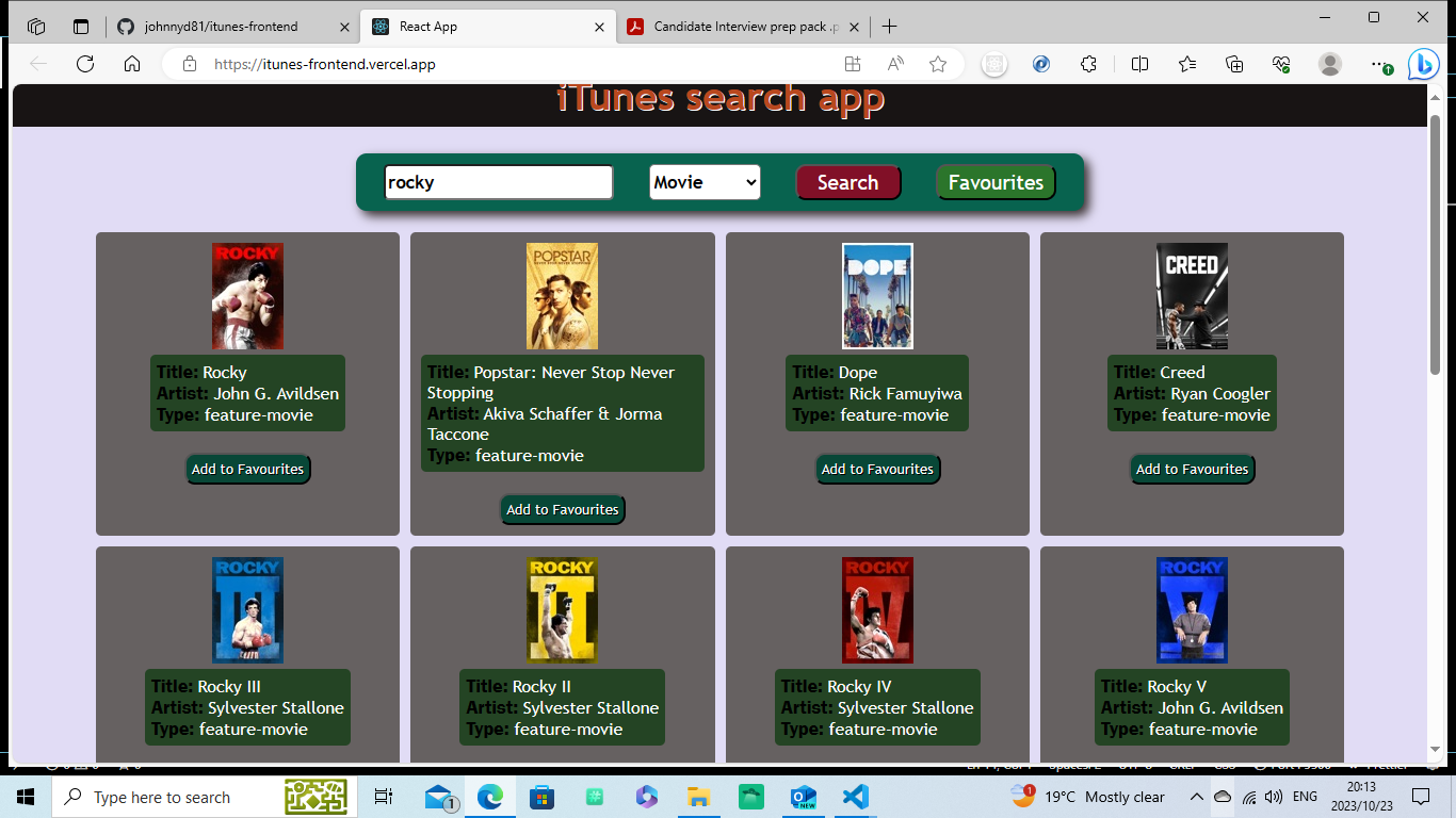 GitHub - johnnyd81/itunes-frontend
