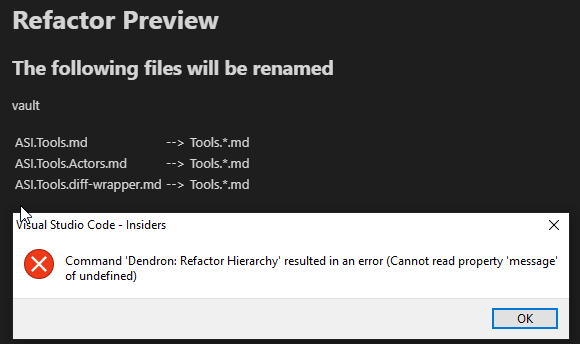Refactor Hierarchy causing error with mixed case parent · Issue #1870 · dendronhq/dendron · GitHub