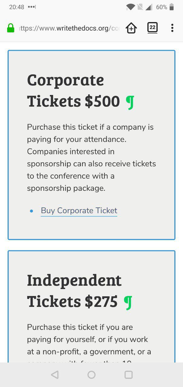 Fix ticket page CSS on mobile · Issue #1148 · writethedocs/www · GitHub