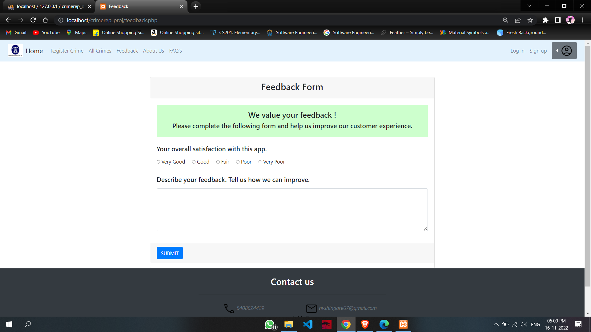 GitHub - NinadShingare/Crime-Reports-Management-System: Web Application developed using PHP ...