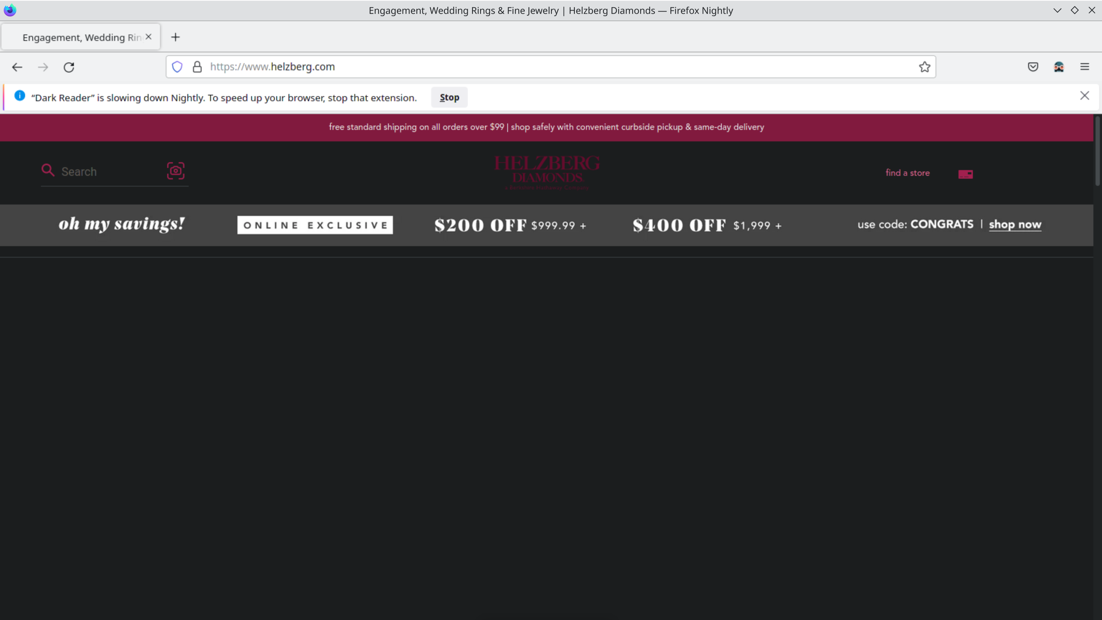 [Performance Issue] helzberg.com · Issue #7934 · darkreader/darkreader · GitHub