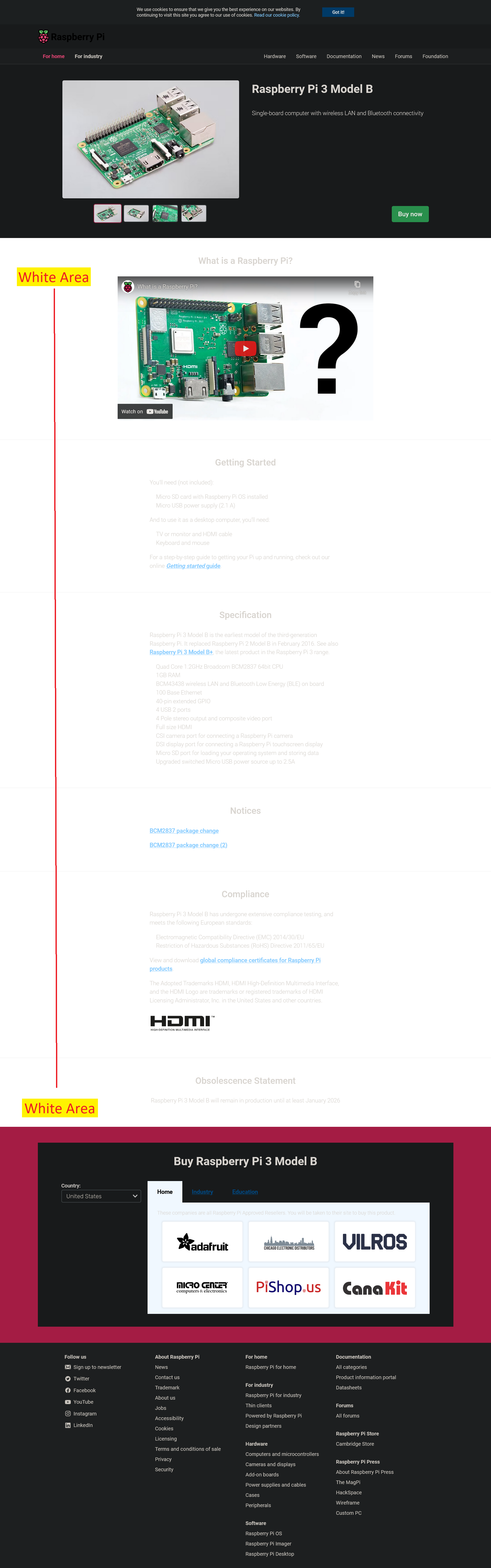 [Broken Website] Raspberry Pi Website - White Areas / Non White Areas of Web Pages Changing with ...