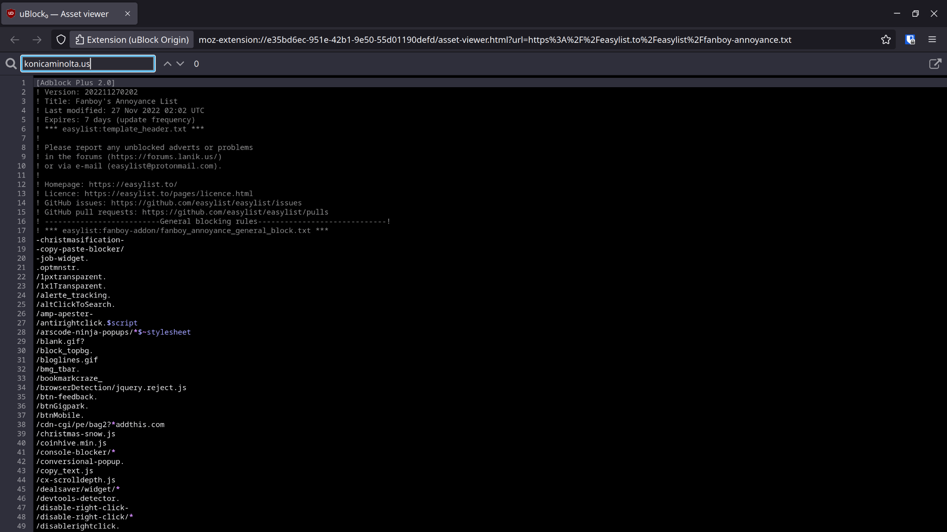 konicaminolta.us · Issue #14245 · easylist/easylist · GitHub