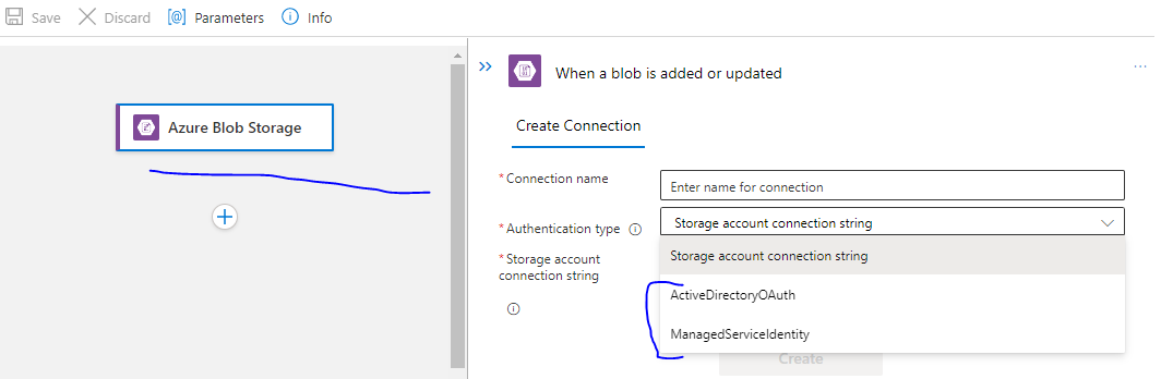 Azure Blob Storage Missing Other types of authentication type For Connection Creation · Issue ...