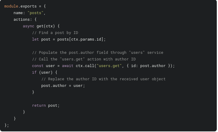 Fetching data from multiple models in single service. · Issue #368 · moleculerjs/moleculer · GitHub