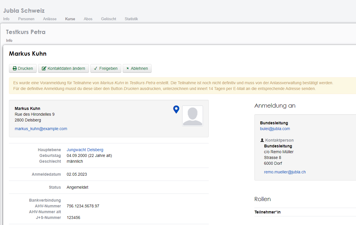 KURSE: Abmeldung für Kurs nicht möglich, obwohl Teilnehmende sich selbst abmelden können · Issue ...