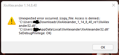 Unexpected Error when installing XivAlexander · Issue #231 · Soreepeong/XivAlexander · GitHub