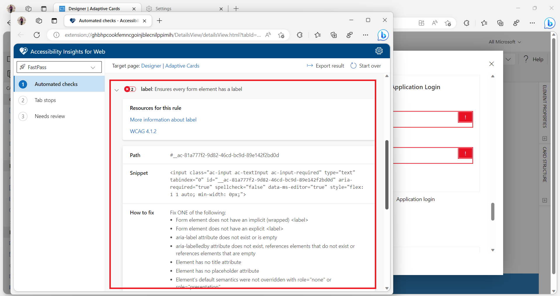 {Freeway-Bug}[Adaptive Cards - New Cards] - Ensures every form element has a label · Issue #8357 ...