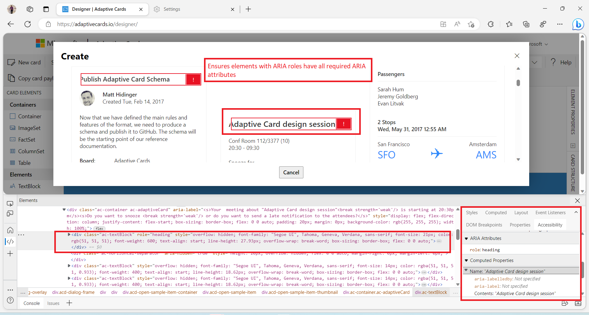Freeway Bug Adaptive Cards New Cards Ensures Elements With Aria Roles Have All Required