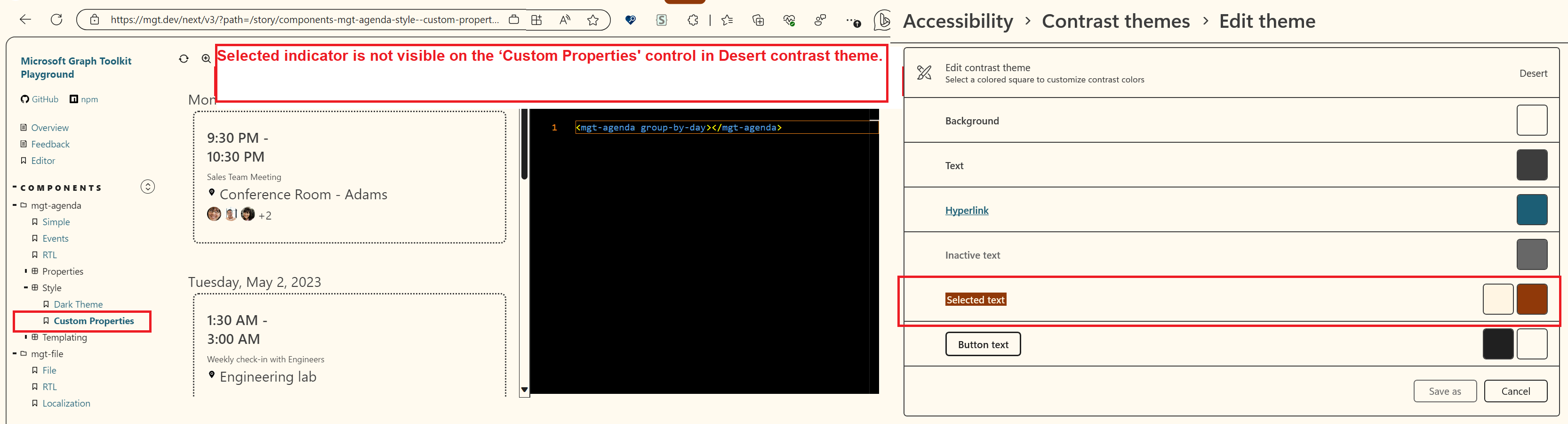 {Linked:Bug209106, LinkedBug} [Microsoft Graph Toolkit Playground-Style- Custom Properties ...
