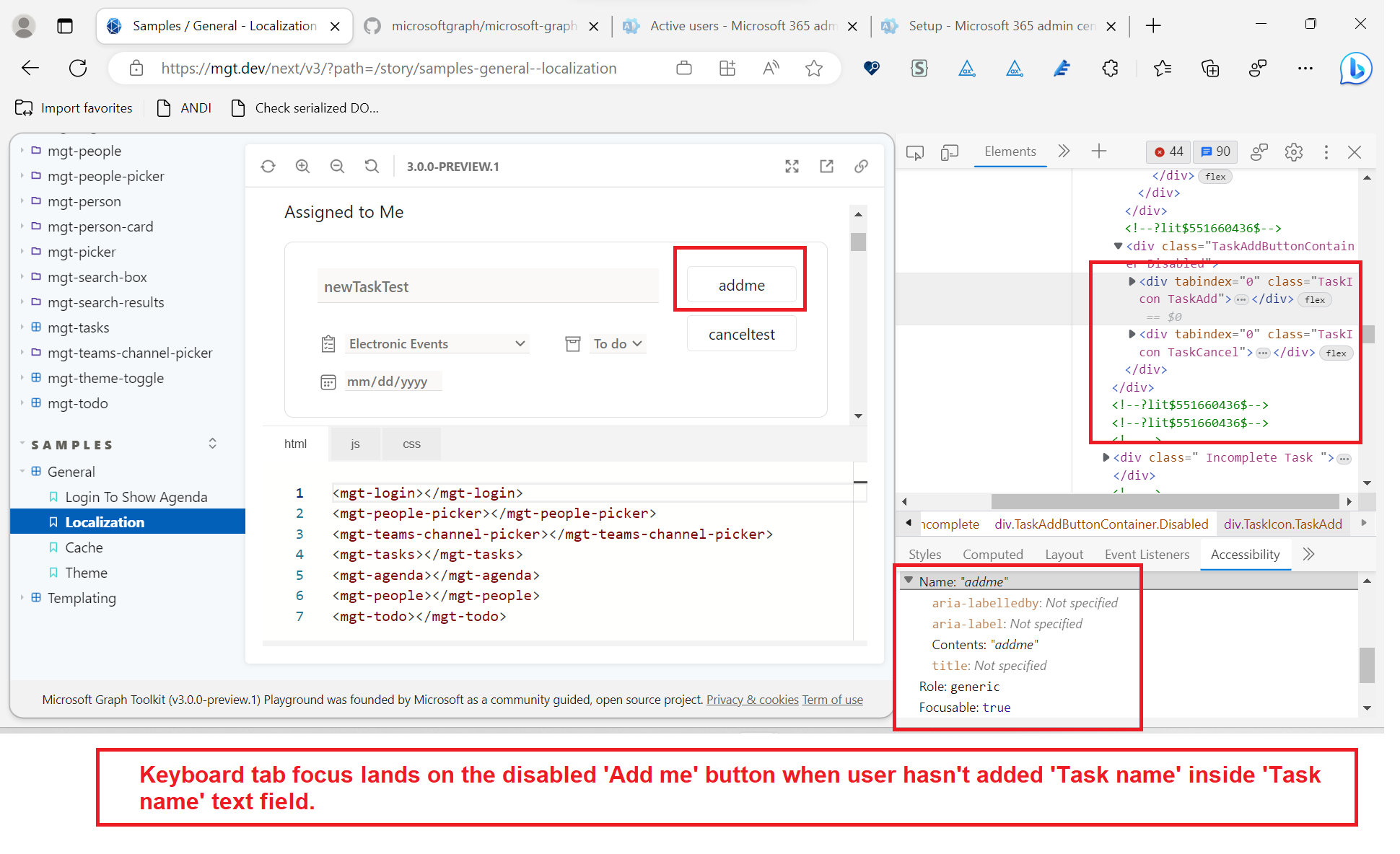 [MGTP-Samples-General-Localization-Add me]: Keyboard focus lands on ...