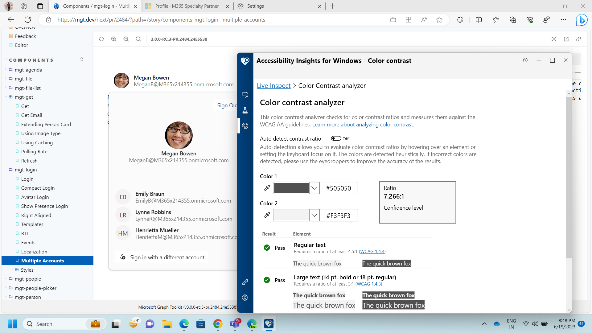 [MGTP> mgt-login > Multiple accounts]: Luminosity ratio of the multiple accounts profile text is ...