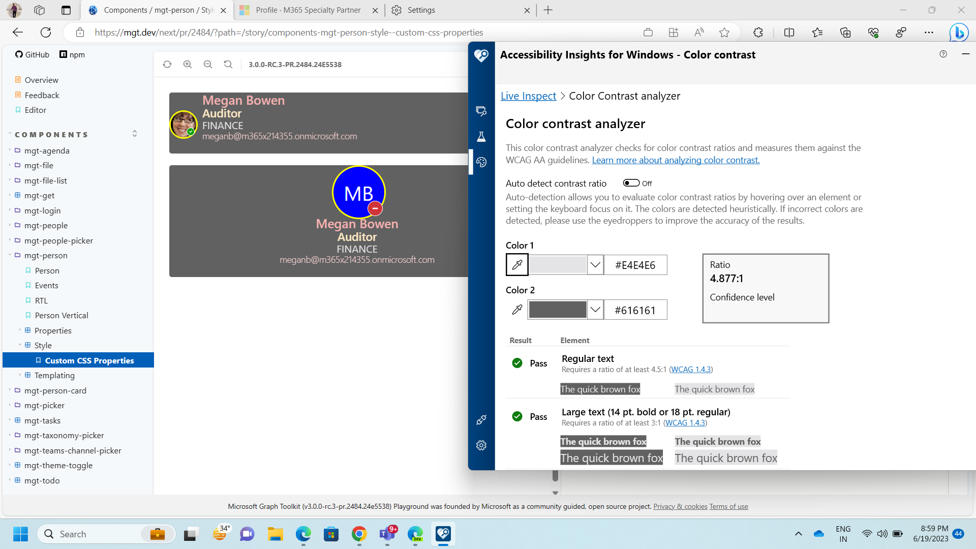 [MGTP> mgt-login > Multiple accounts]: Luminosity ratio of the multiple accounts profile text is ...