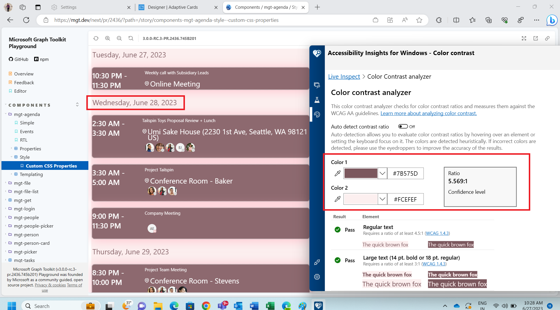 {Freeway-Bug}[MGTP-Left Navigation-Custom Properties]: The Luminosity Contrast Ratio of ...
