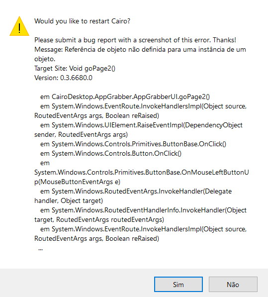 Error message when running app grabber · Issue #161 · cairoshell ...