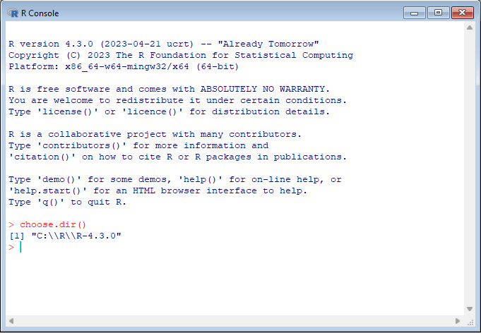 Issue with utils::choose.dir() function in RStudio version 2023.03.0 Build 386 after updating R ...