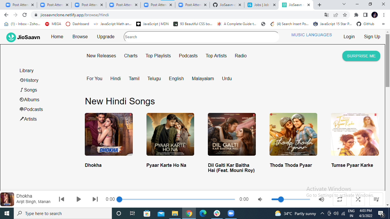 jiosavan - Codesandbox