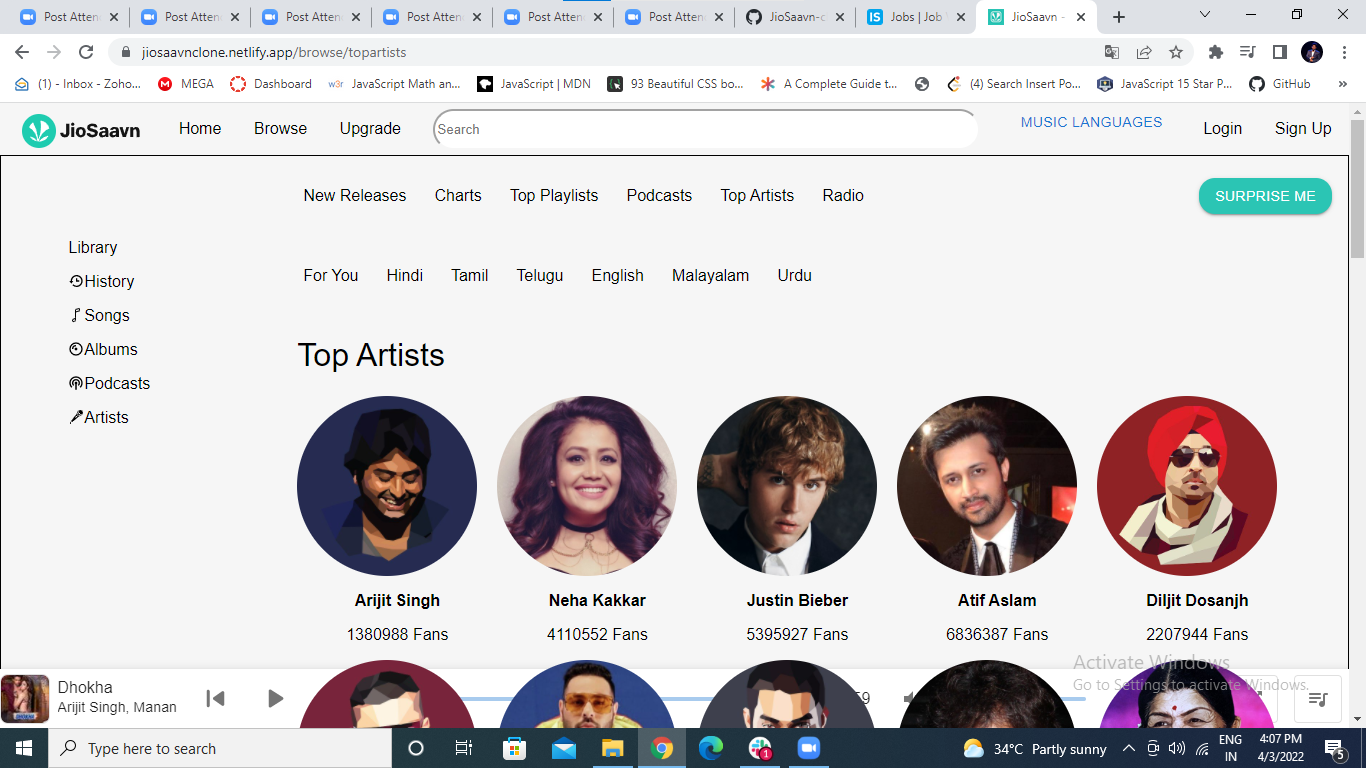 GitHub - tushar8342/JioSaavn-clone