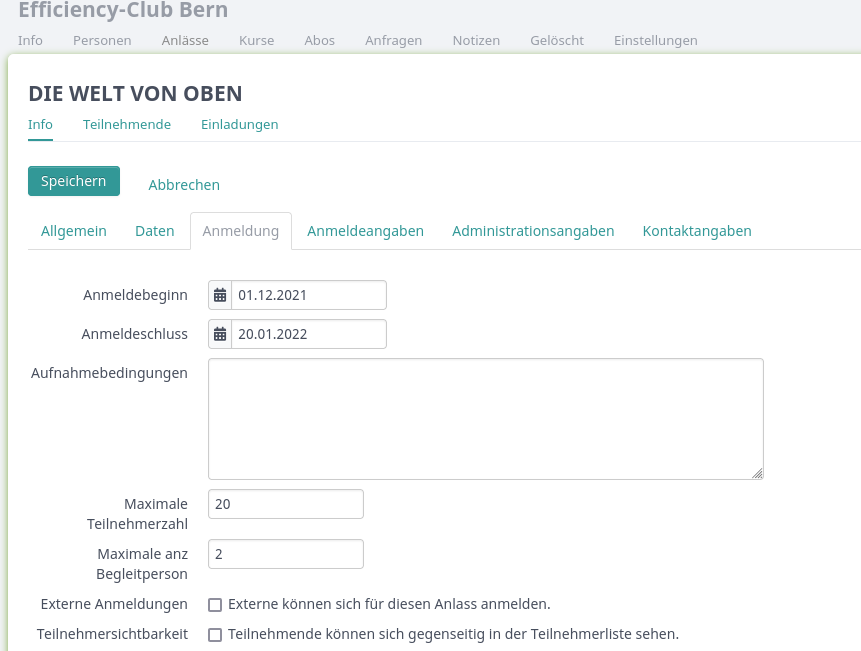 Event Ermöglichen Von Zusätzlichen Personen Bei Der Anmeldung · Issue