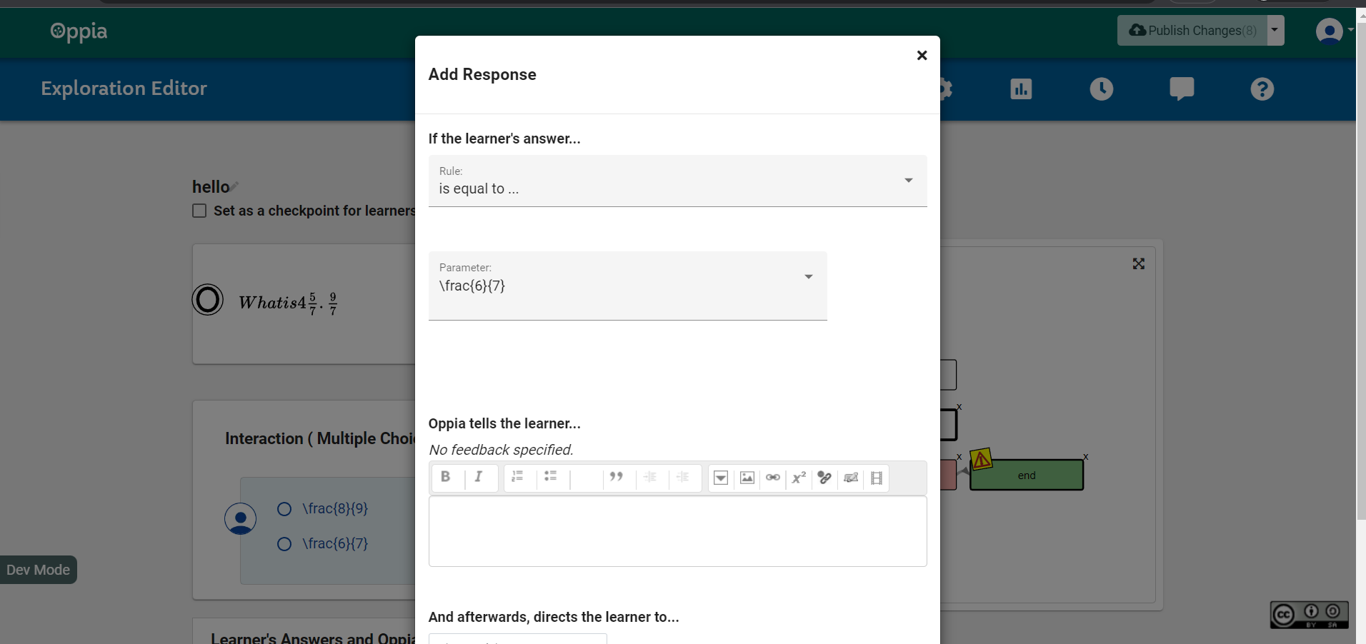 [BUG]: [Question editor] Error in posting the response of multiple choice fraction questions ...