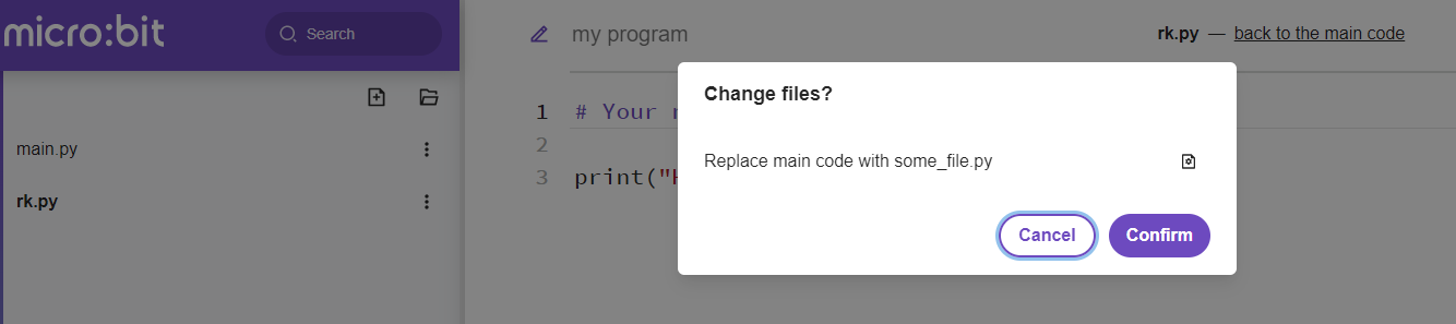 Drag Python File Into Editor When Not Working On Main Py · Issue 538 · Microbit Foundation