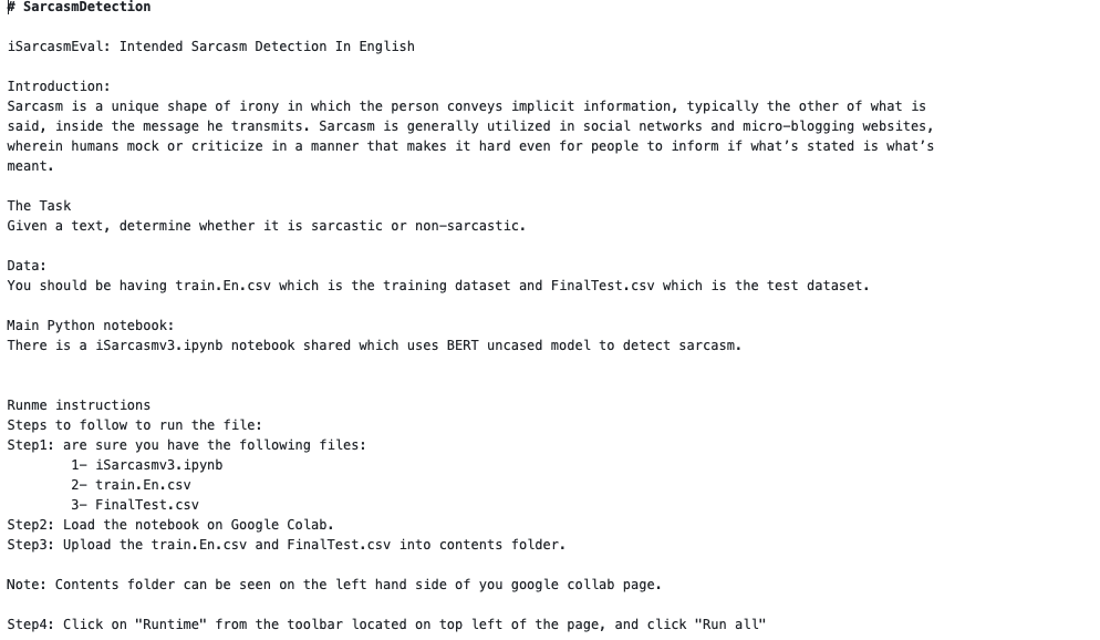 GitHub - SarthakLab/SarcasmDetection GitHub - SarthakLab/SarcasmDetection