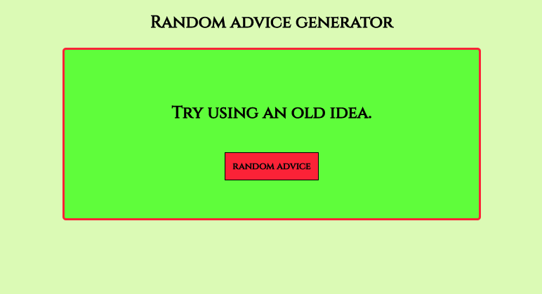 GitHub - karatashev/random-advice-generator: React project