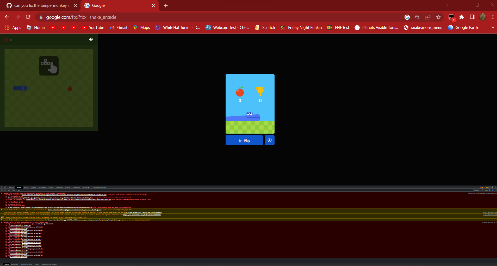 can you fix the tampermonkey snake mod loader · Issue #5 · DarkSnakeGang/GoogleSnakeModLoader ...