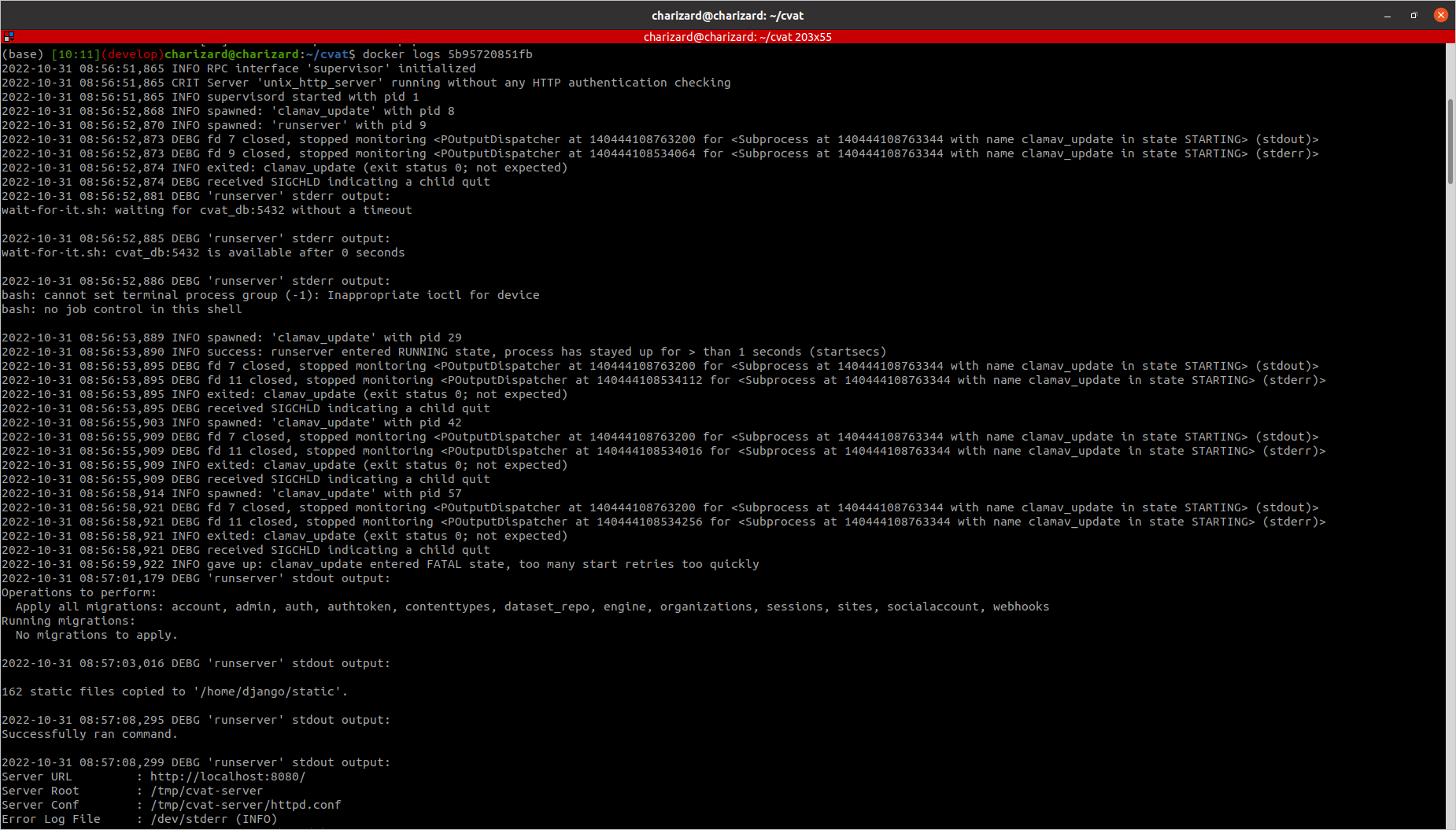 Error While New Installation · Issue 5203 · Cvat Ai Cvat · Github