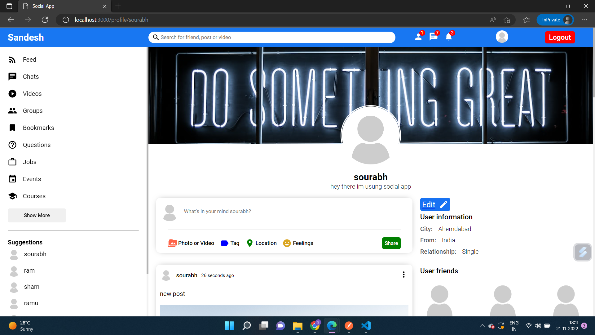 GitHub - sour7/Social-media-MERN