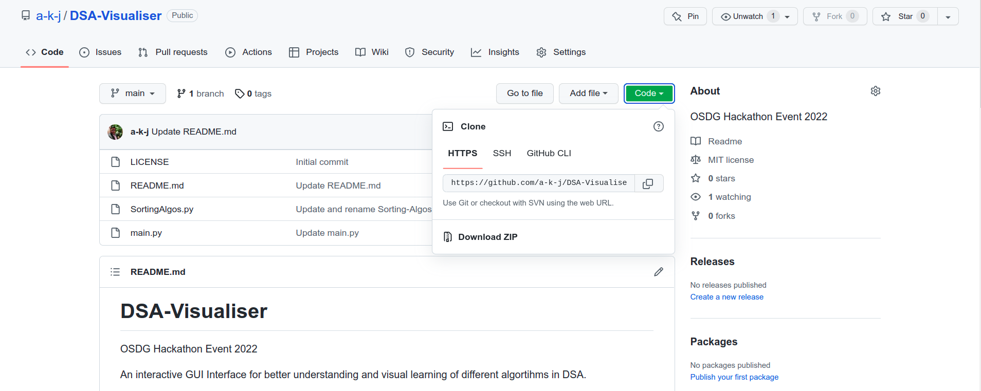 GitHub - a-k-j/DSA-Visualiser: OSDG Hackathon Event 2022