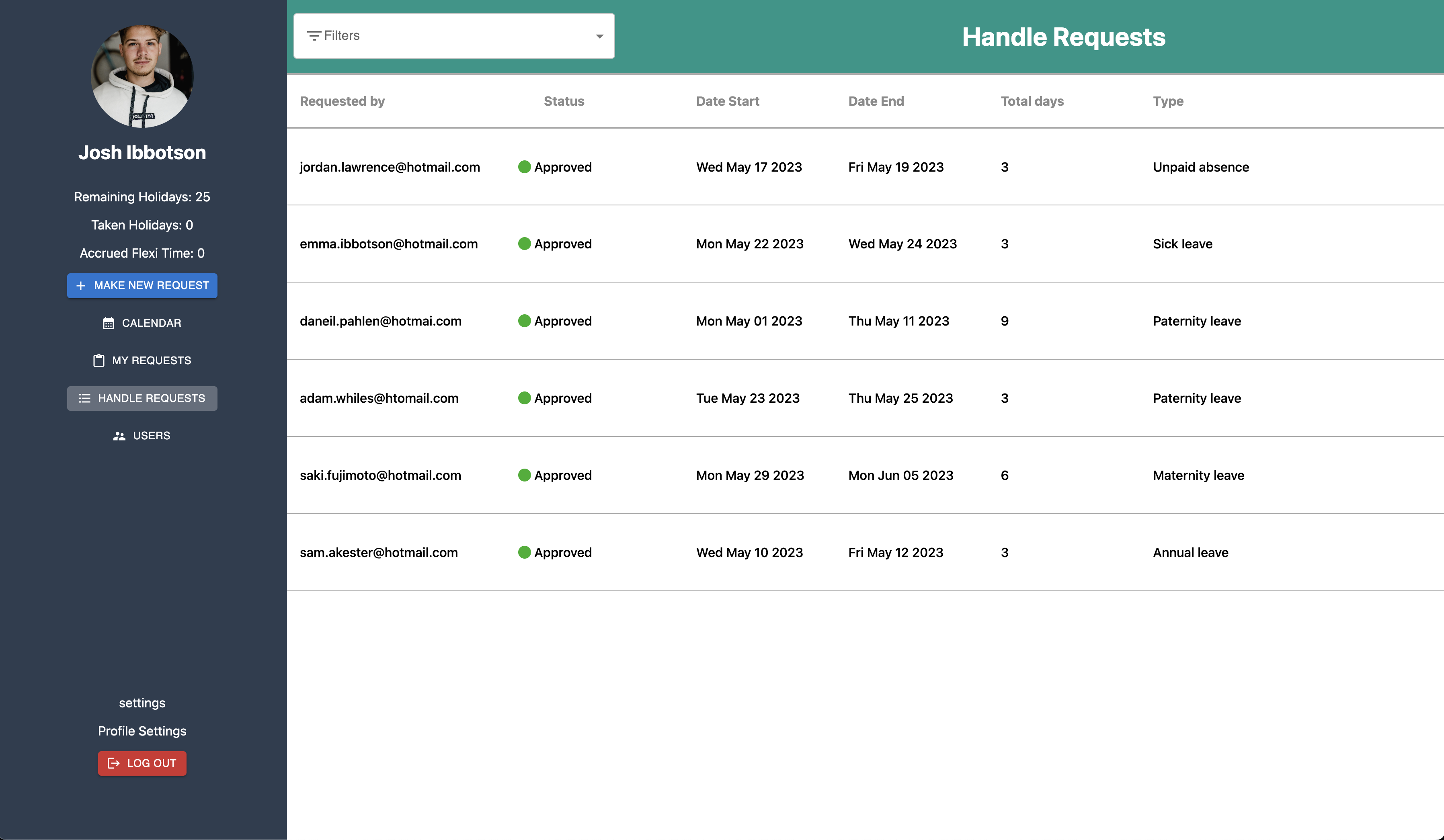 GitHub - Joshibbotson/staff-holiday-tracker