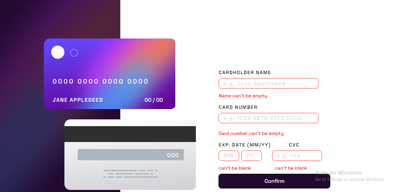 GitHub - vijayaragavankts/Interactive-card-details-form