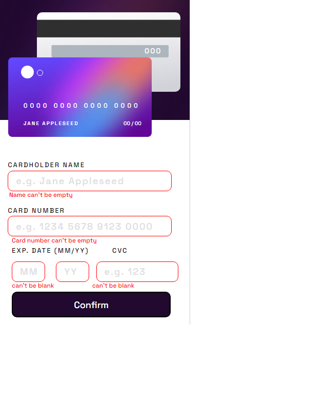 GitHub - vijayaragavankts/Interactive-card-details-form