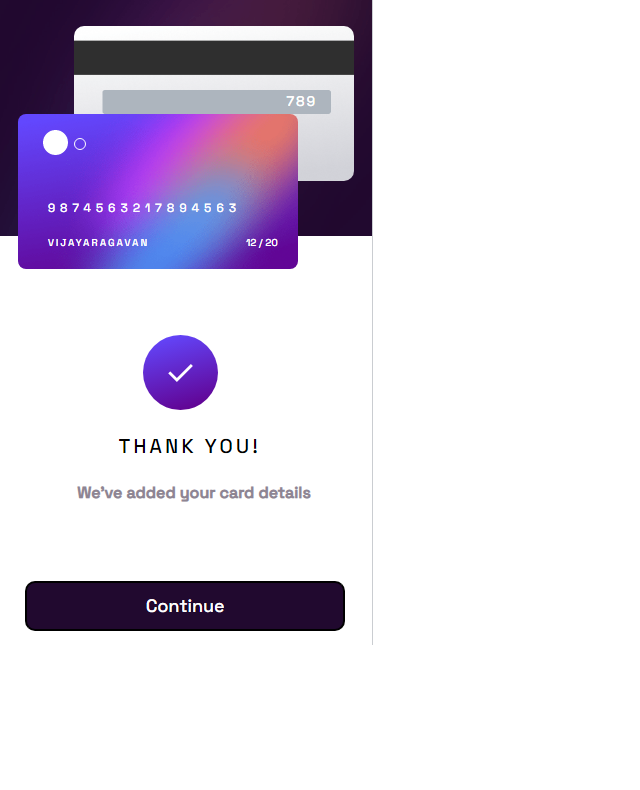 GitHub - vijayaragavankts/Interactive-card-details-form