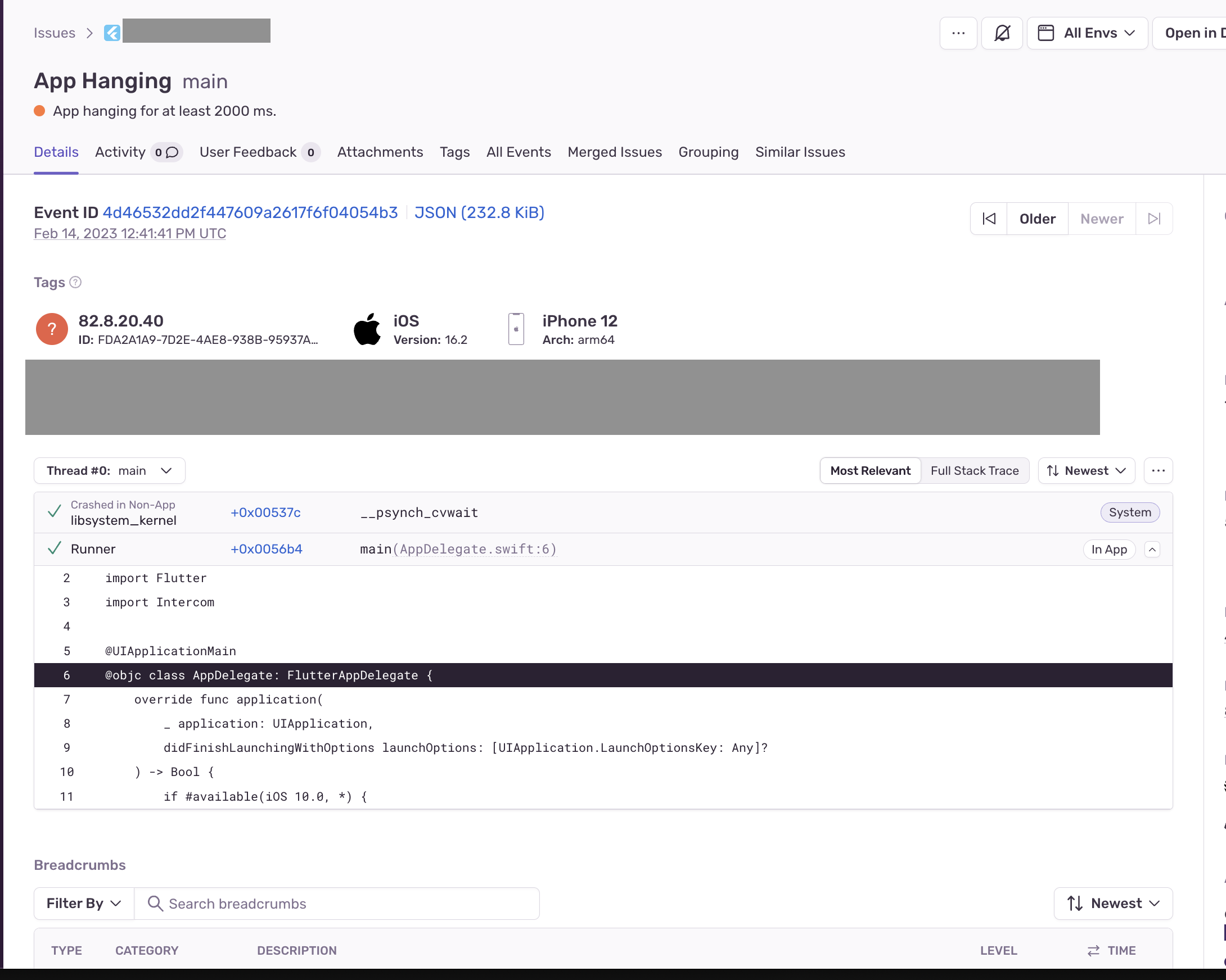 iOS issue reported for "App Hanging" but it's just the app going to the background · Issue #2803 ...