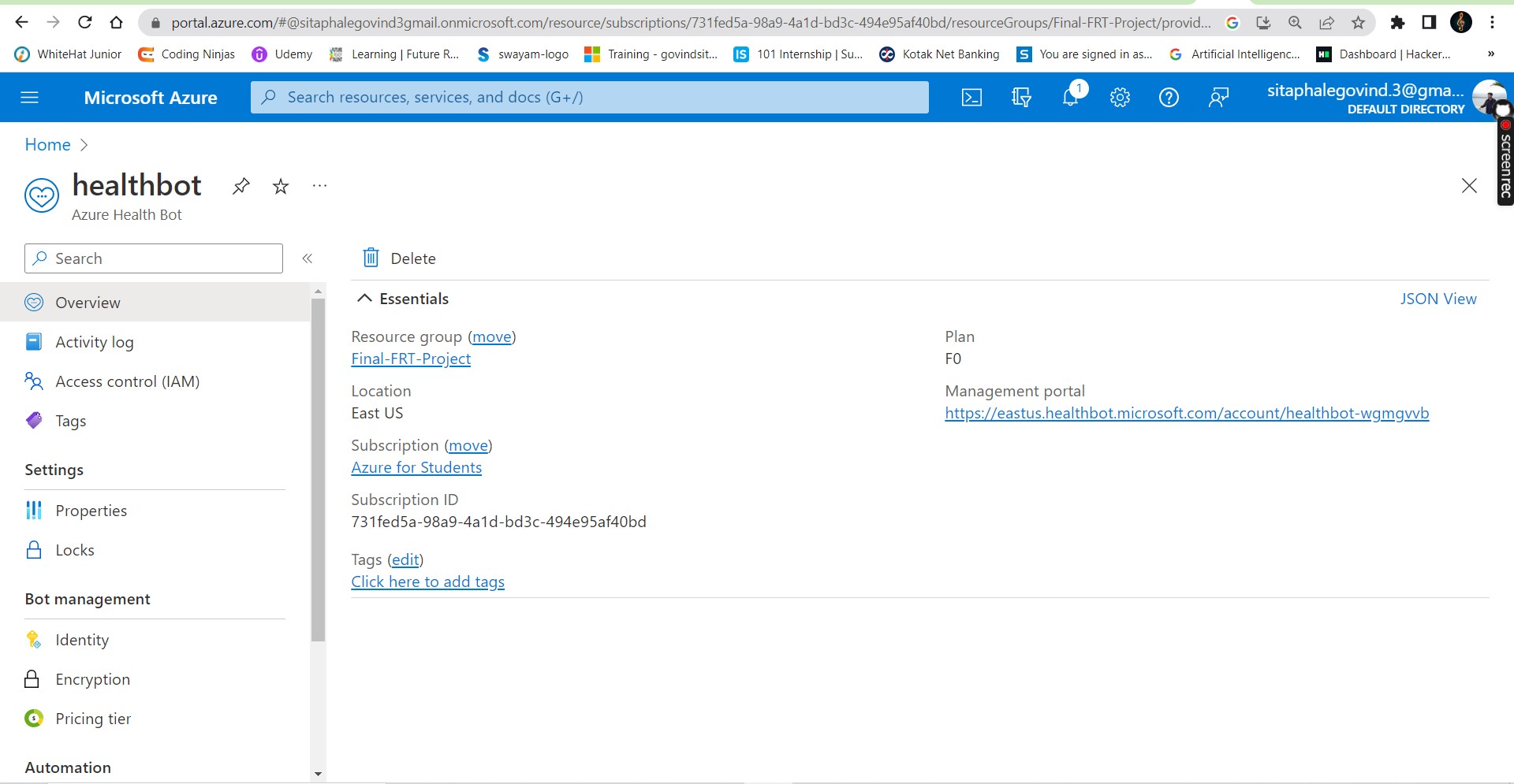 GitHub - crazygovind/FRT-Project: This is my Final FRT Project